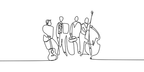 Continuous line drawing cornet music instrument Vector Image