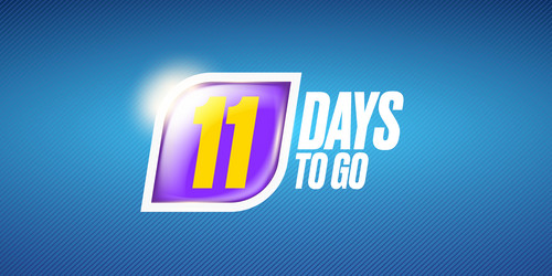 Eleven days to go countdown blue modern horizontal