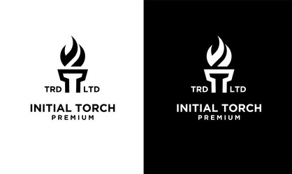 Simple torch logo symbol design Royalty Free Vector Image