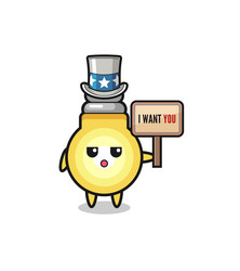 Light switch cartoon as uncle sam holding Vector Image