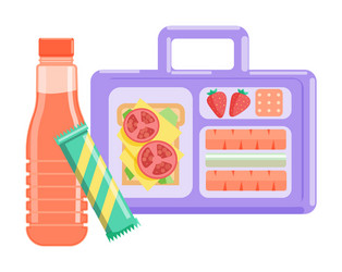 School lunch box meal schoolchildren healthy Vector Image