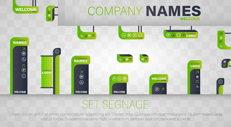 Set signage Royalty Free Vector Image - VectorStock