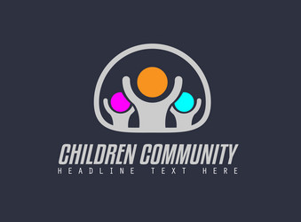 Creative children community logo design for brand Vector Image