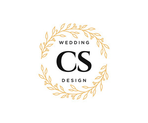 Cs initials letter wedding monogram logos Vector Image