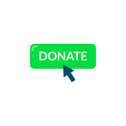 Donate click button icon outline charity Vector Image