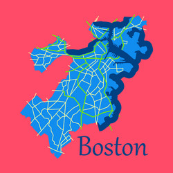 Map of boston city flat Royalty Free Vector Image