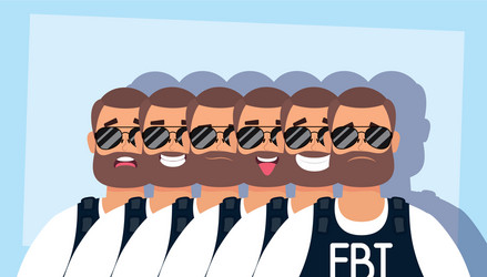 Group men with beard fbi agents Royalty Free Vector Image