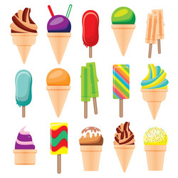 Ice cream colorful set Royalty Free Vector Image