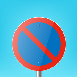 Blue and red round prohibition sign icon Vector Image