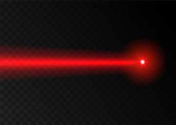 Laser beam red light line ray Royalty Free Vector Image