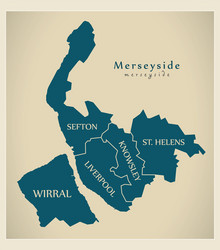 Modern map - sefton district of merseyside uk Vector Image