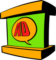 Promo stand icon Royalty Free Vector Image - VectorStock