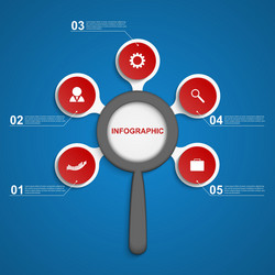 Infographic with a magnifying glass Royalty Free Vector