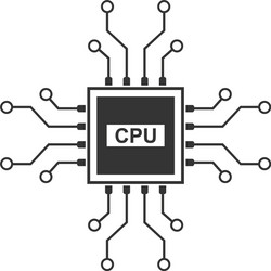 Computer chips and electronic circuit icons Vector Image