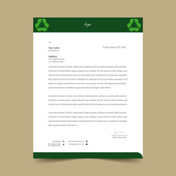 Green letterhead pad template design Royalty Free Vector