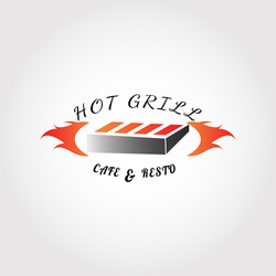 Grill bar logo template for restaurant Royalty Free Vector