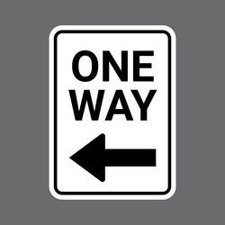 One way road sign traffic direction arrow Vector Image