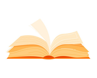 Open book with blue pages orange bookmark Vector Image