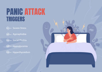 Causes of insomnia flat banner template Royalty Free Vector