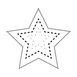 Dotted star shape for tracing lines for preschool Vector Image