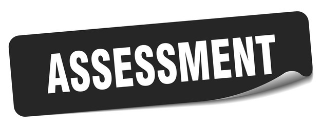 Assessment sticker assessment label Royalty Free Vector