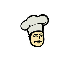 Chef hat logo cooker head wear design Royalty Free Vector