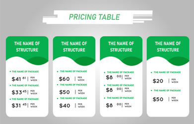 Rectangular price list template for website Vector Image