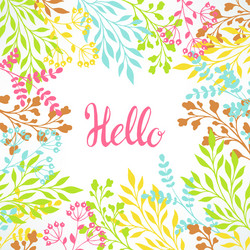Hello spring greeting card Royalty Free Vector Image
