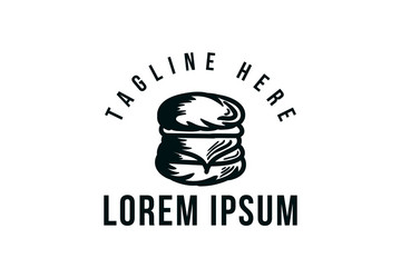 Hot dog logo fast food junk vintage Royalty Free Vector