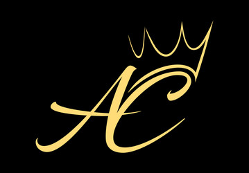 Gold monogram crown logo initial letter l Vector Image