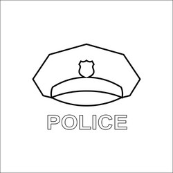 Police cap icon servicemans hat symbol Royalty Free Vector