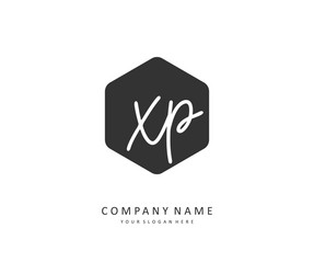 Xp initial letter handwriting and signature logo Vector Image
