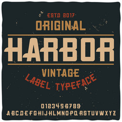 Label font Royalty Free Vector Image - VectorStock