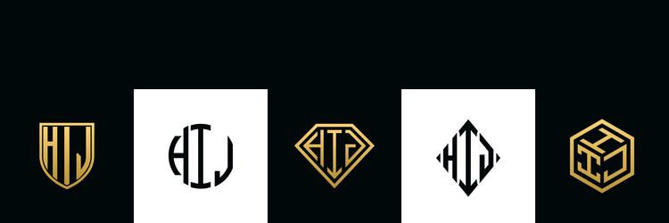 Initial letters hek logo designs bundle Royalty Free Vector