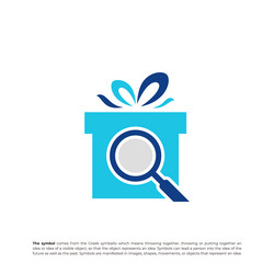 Set of find gift logo search design Royalty Free Vector