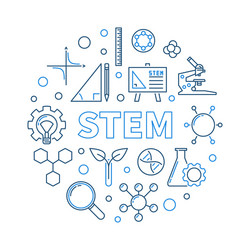 Stem round colored in outline Royalty Free Vector Image