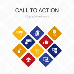 Call to action infographic 10 option line concept Vector Image