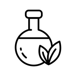 Ayurveda oil bottle icon outline oil Royalty Free Vector