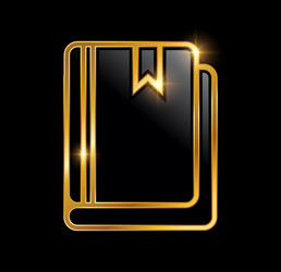 Golden luxury book icon Royalty Free Vector Image