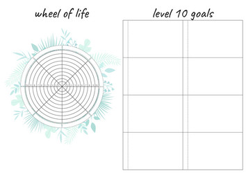 Printable a4 paper sheet with wheel life Vector Image