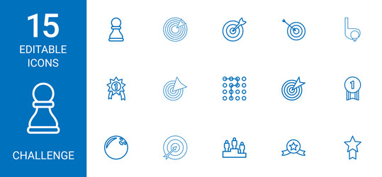15 challenge icons Royalty Free Vector Image - VectorStock