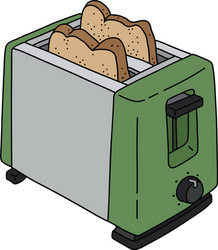 Green toaster icon cartoon bread toast Royalty Free Vector