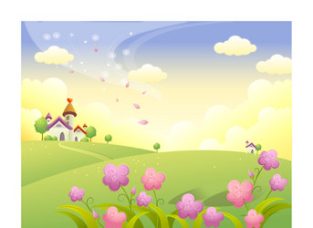 School landscape background Royalty Free Vector Image