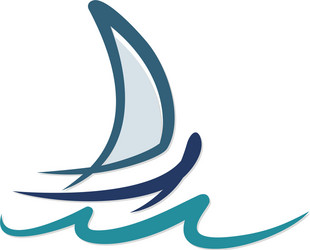 Symbol sailing in sea Royalty Free Vector Image