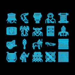 Gods ancient greece neon glow icon Royalty Free Vector Image