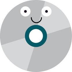 Cd rom technology cute cartoon Royalty Free Vector Image