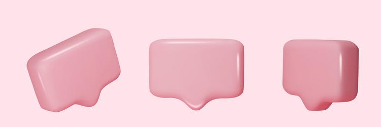 Collection 3d chat dialogue text modern realistic Vector Image