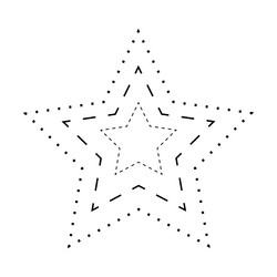 Dotted star shape for tracing lines for preschool Vector Image