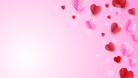 Valentines day love heart banner background Vector Image