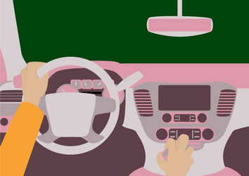 Human hands driving a car Royalty Free Vector Image